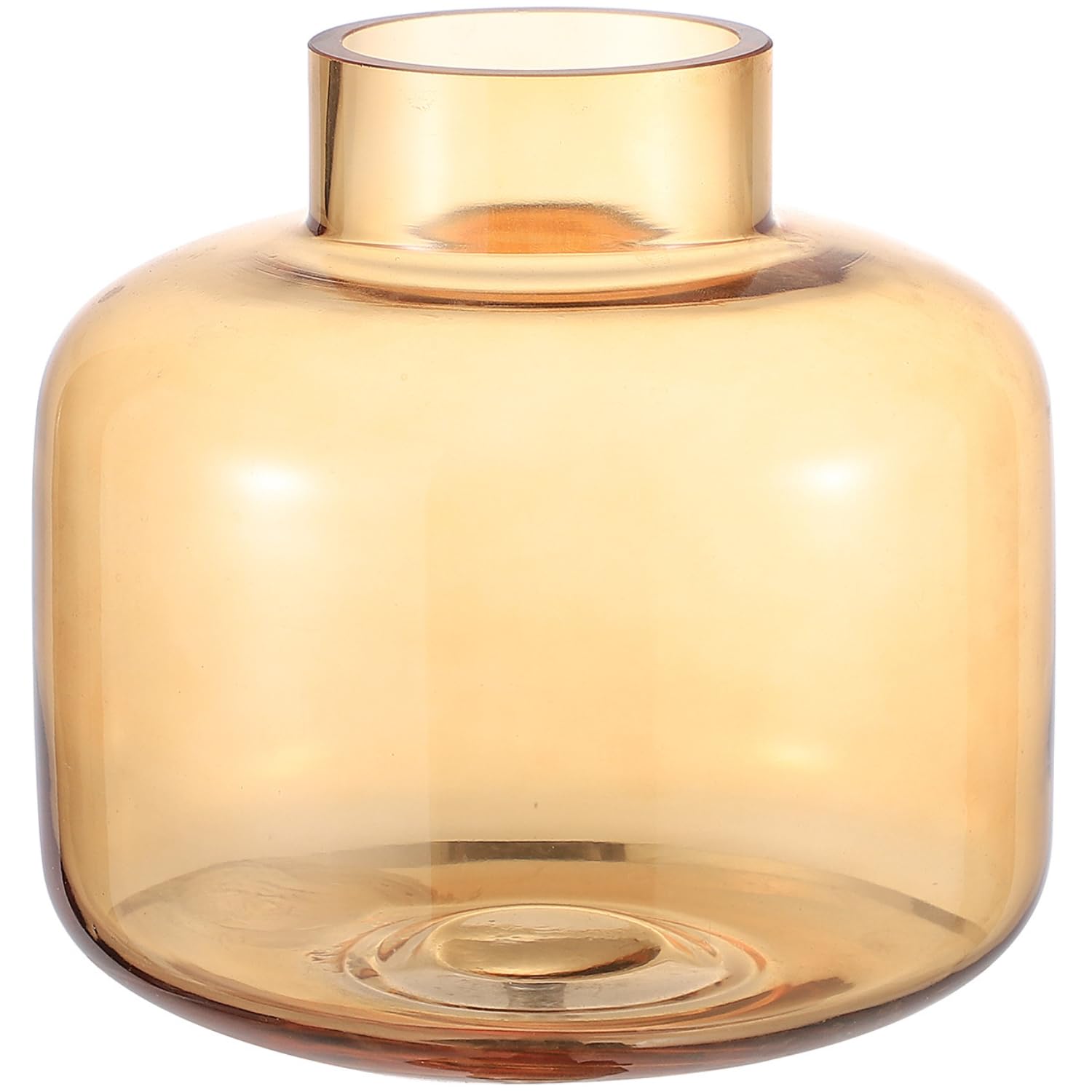 Snapklik.com : Amber Glass Vase, Short Flower Vase, Round Glass Vases ...