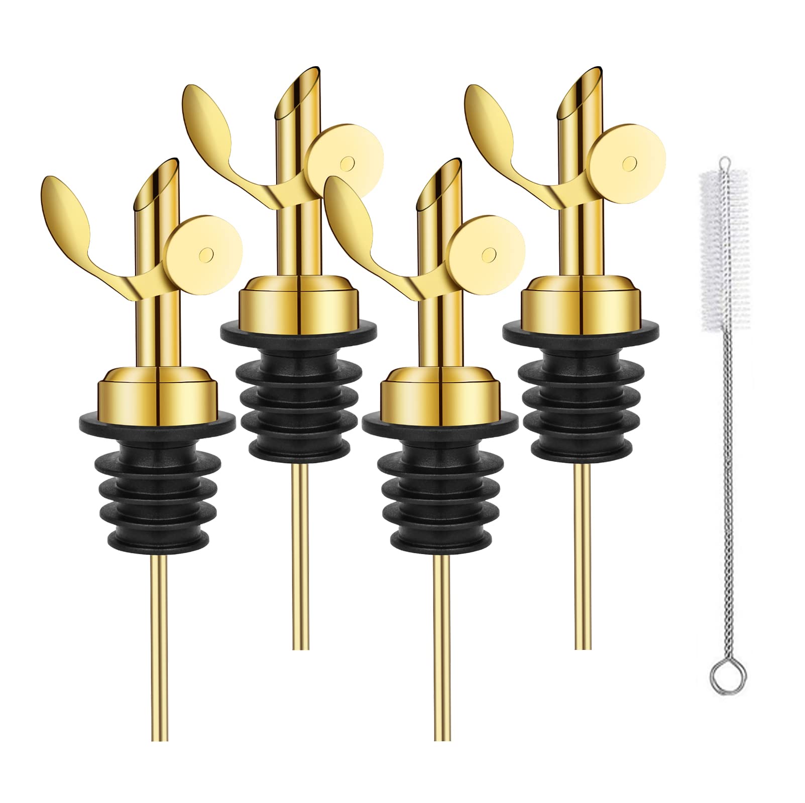 Amazon.com: WAFJAMF 4 Pcs Weighted Stainless Steel Bottle Pourers, Self ...