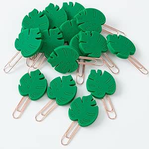 Amazon.com : tiecawk Monstera Leaves Paper Clips 16 Pieces Rose Gold ...