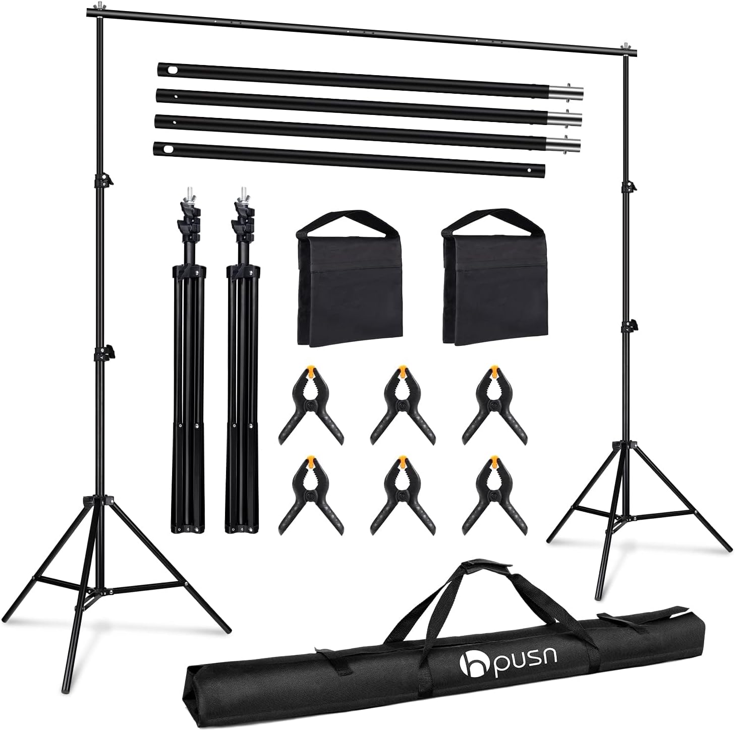 Amazon.com : HPUSN Backdrop Stand - 10ft x 7ft Adjustable Photoshoot ...