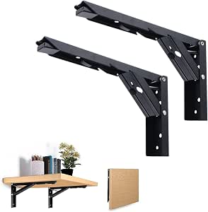 Sour Lemon 2pcs Folding Shelf Bracket, 400MM Heavy Duty Foldable Shelf ...