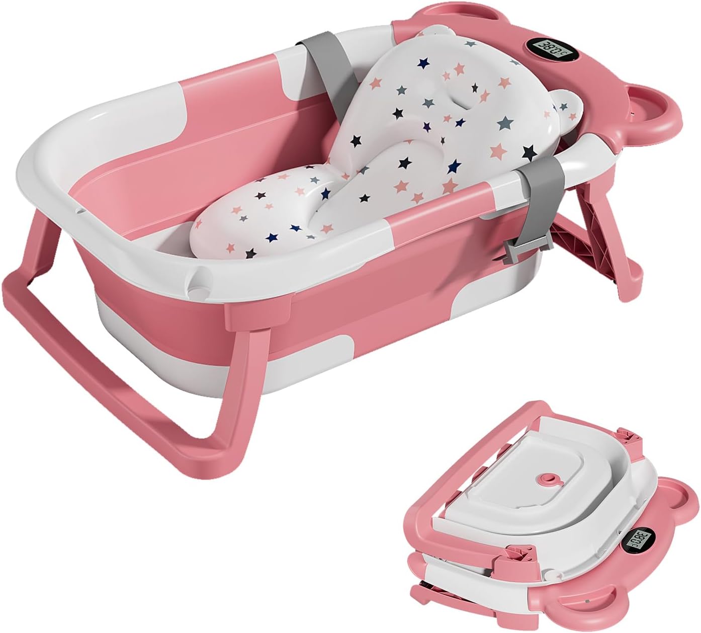 Amazon.com: Collapsible Baby Bathtub for Infants to Toddler with Real ...