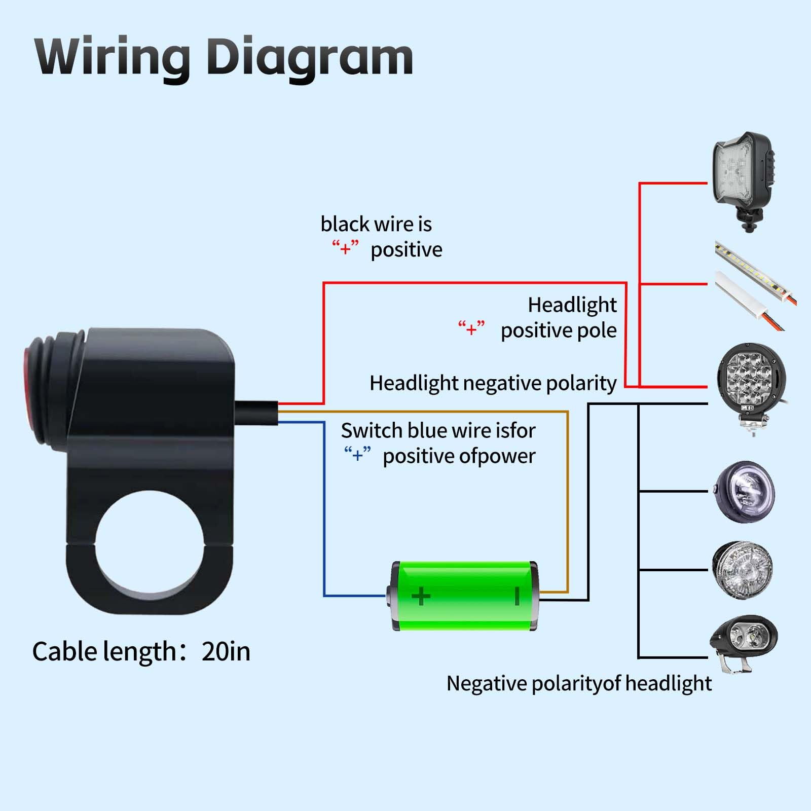 Snapklik.com : Waterproof Motorcycle ATV 7/8 Light Bar Switch, 12v 16A ...