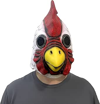 Richkot Rooster Mask, Latex Cartoon Chicken Face Masks for Halloween ...