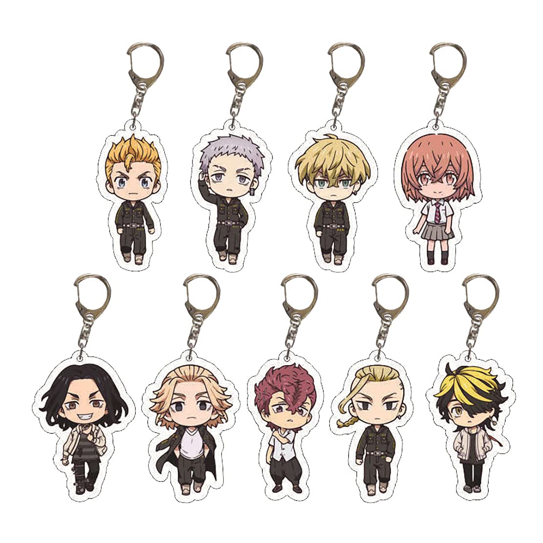 Buy 9PCS Tokyo Revengers Keychain Hanagaki Takemichi Mikey Anime Figure ...