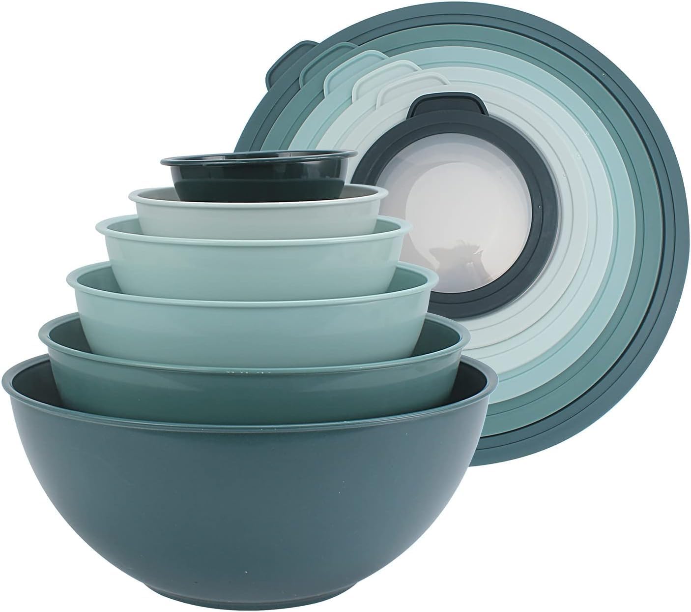Amazon.com: WHYSKO Mixing Bowls with Lids Set - 12 Piece Plastic ...