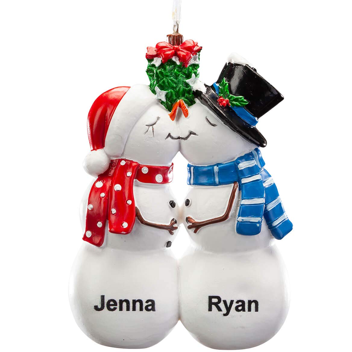 Amazon.com: HOLIDAY PEAK Personalized Kissing Snow Couple Ornament ...