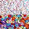 Amazon.com: 1900pcs 7 Colors Round Letter Beads Acrylic Alphabet Number ...
