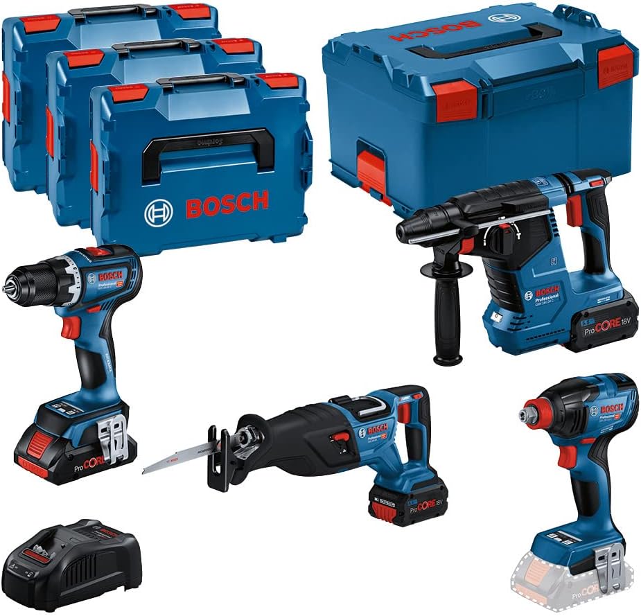Bosch Professional Combo Kit GSR 18V-90C + GDX 18V-210C + GBH 18V-24C ...