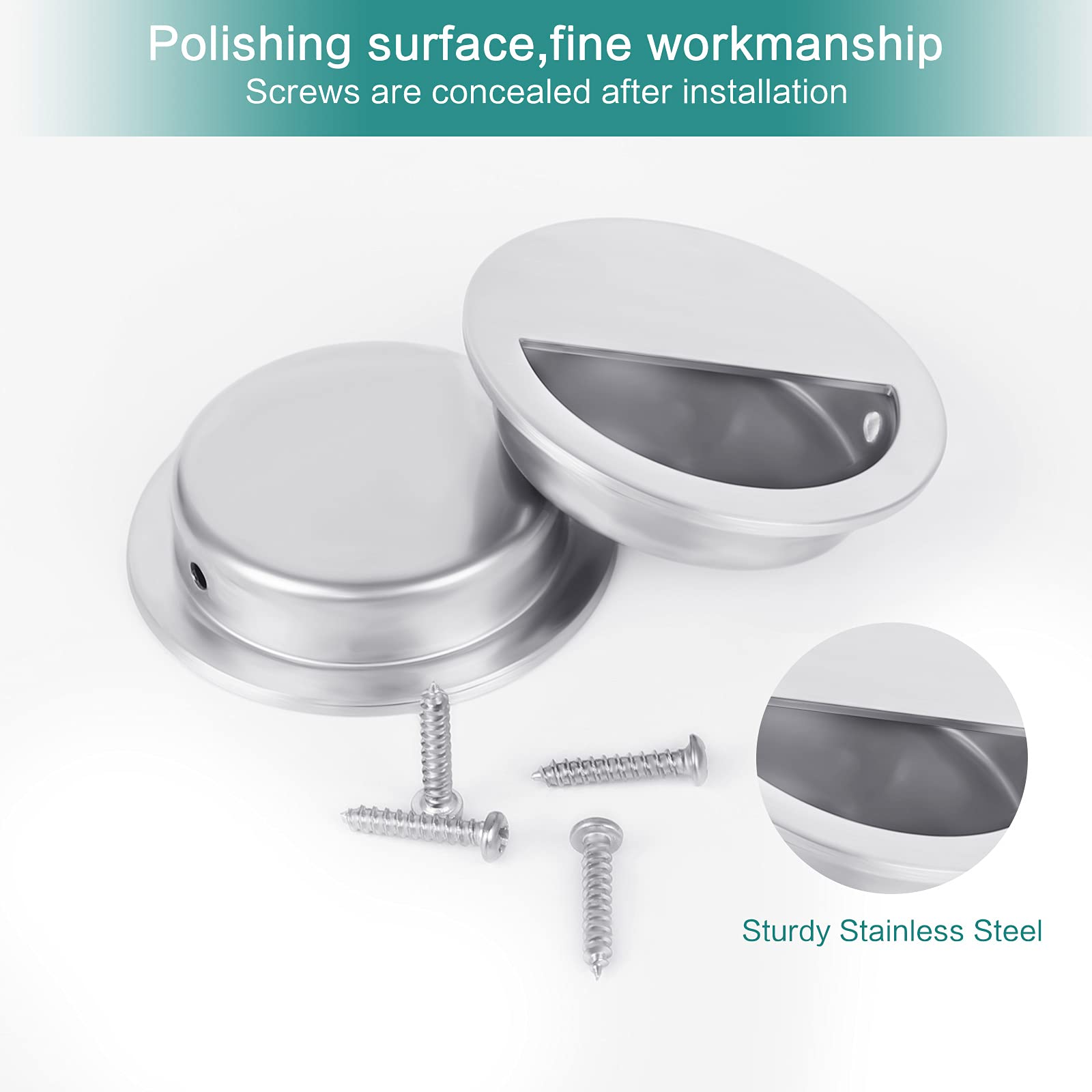 Round Recessed Door Pull Handle Circular Flush Pull