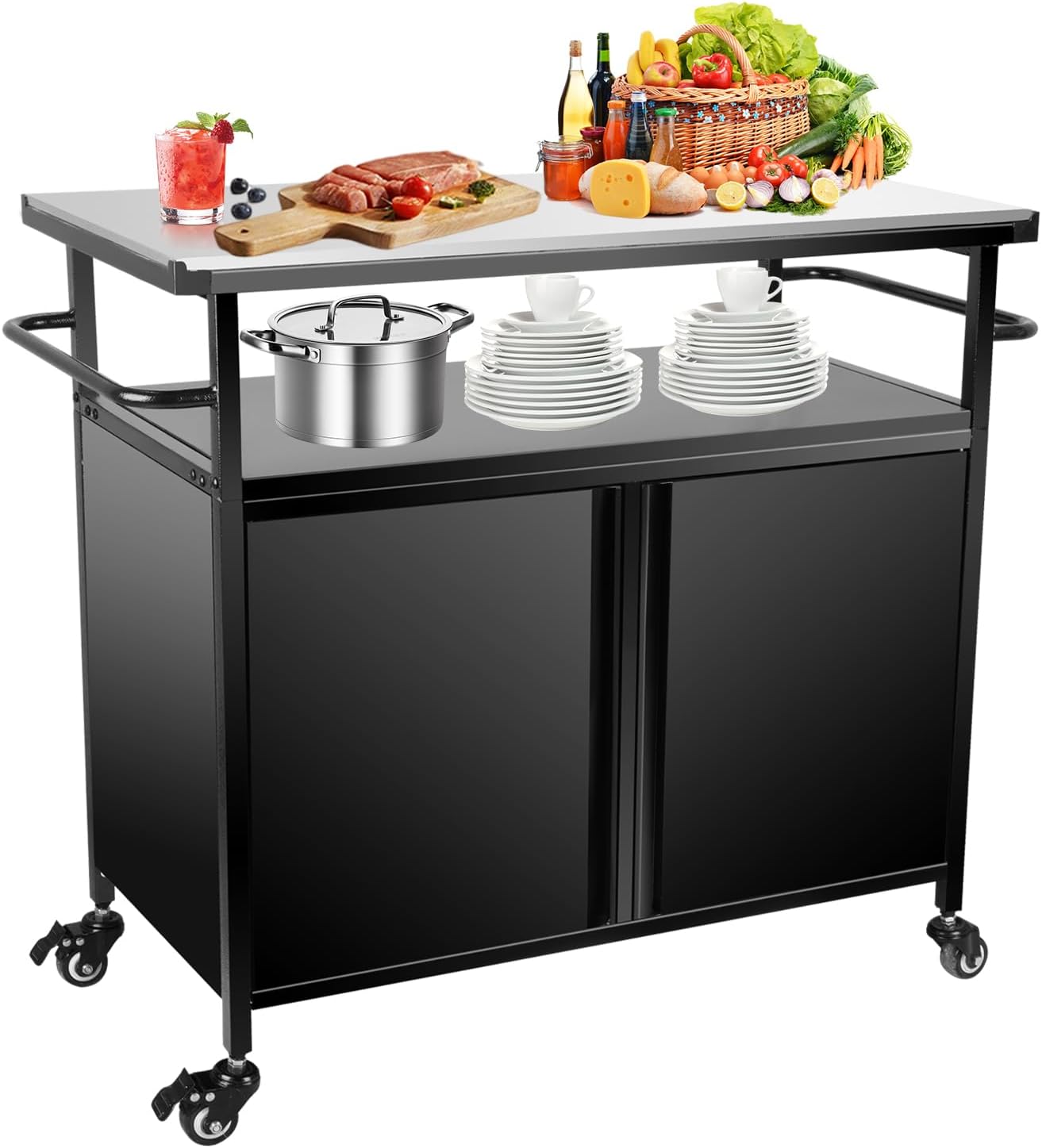 Amazon.com: MODCART Outdoor Grill Cart with Storage, Movable Outdoor ...