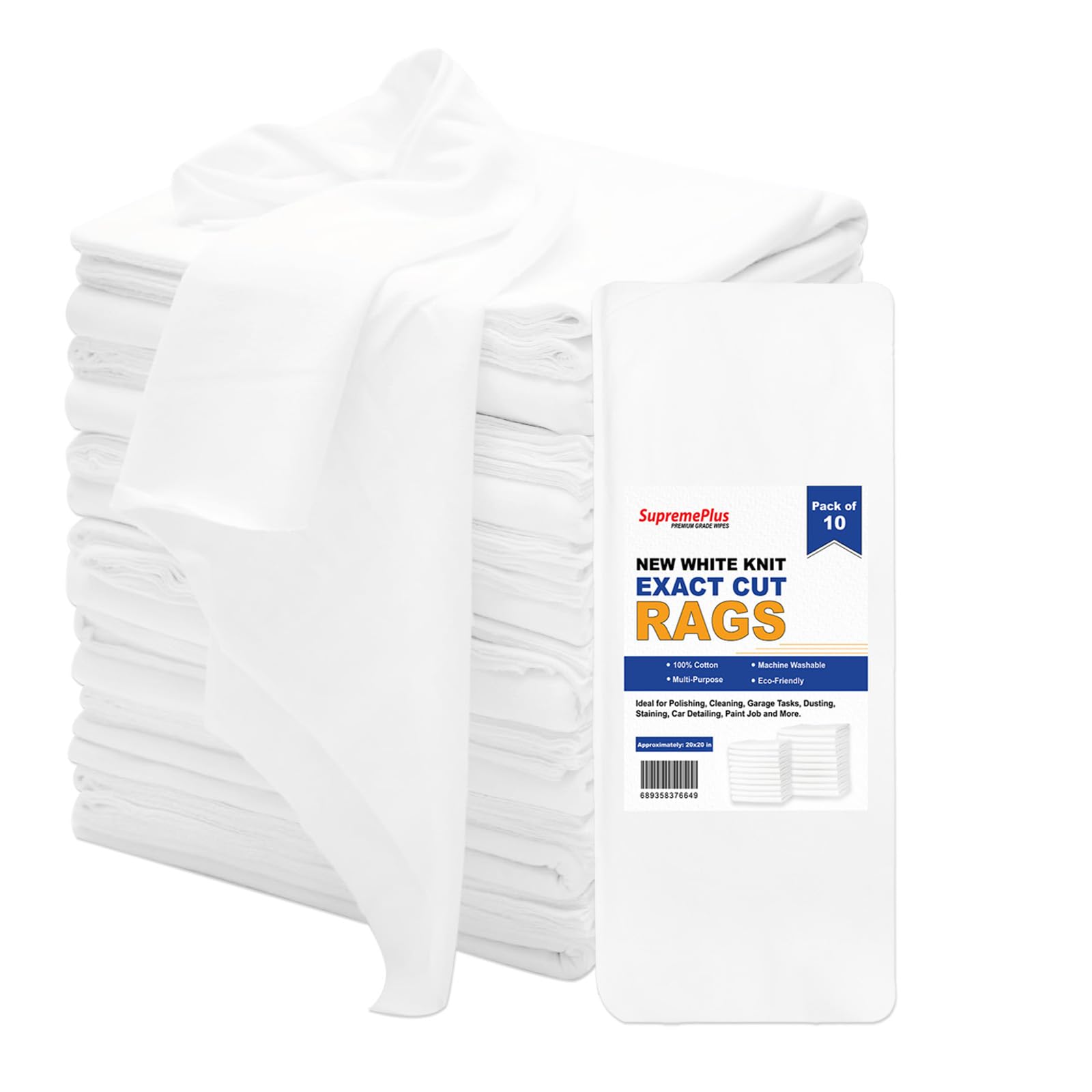 Amazon.com: SupremePlus Premium Exact Cut White T-Shirt Cleaning Rags ...