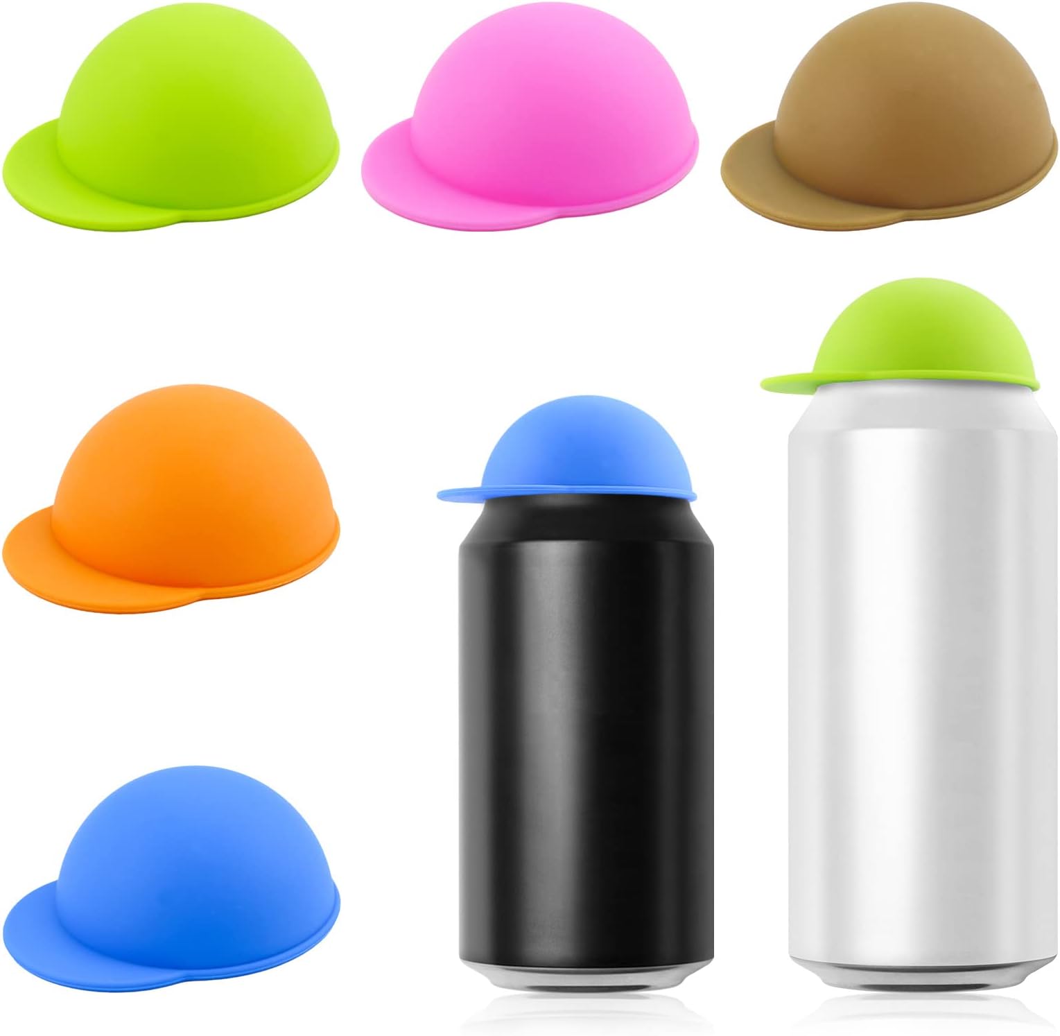 Amazon.com: 5 Pack Cute Silicone Soda Can Lids, LEEFONE Reusable Can ...