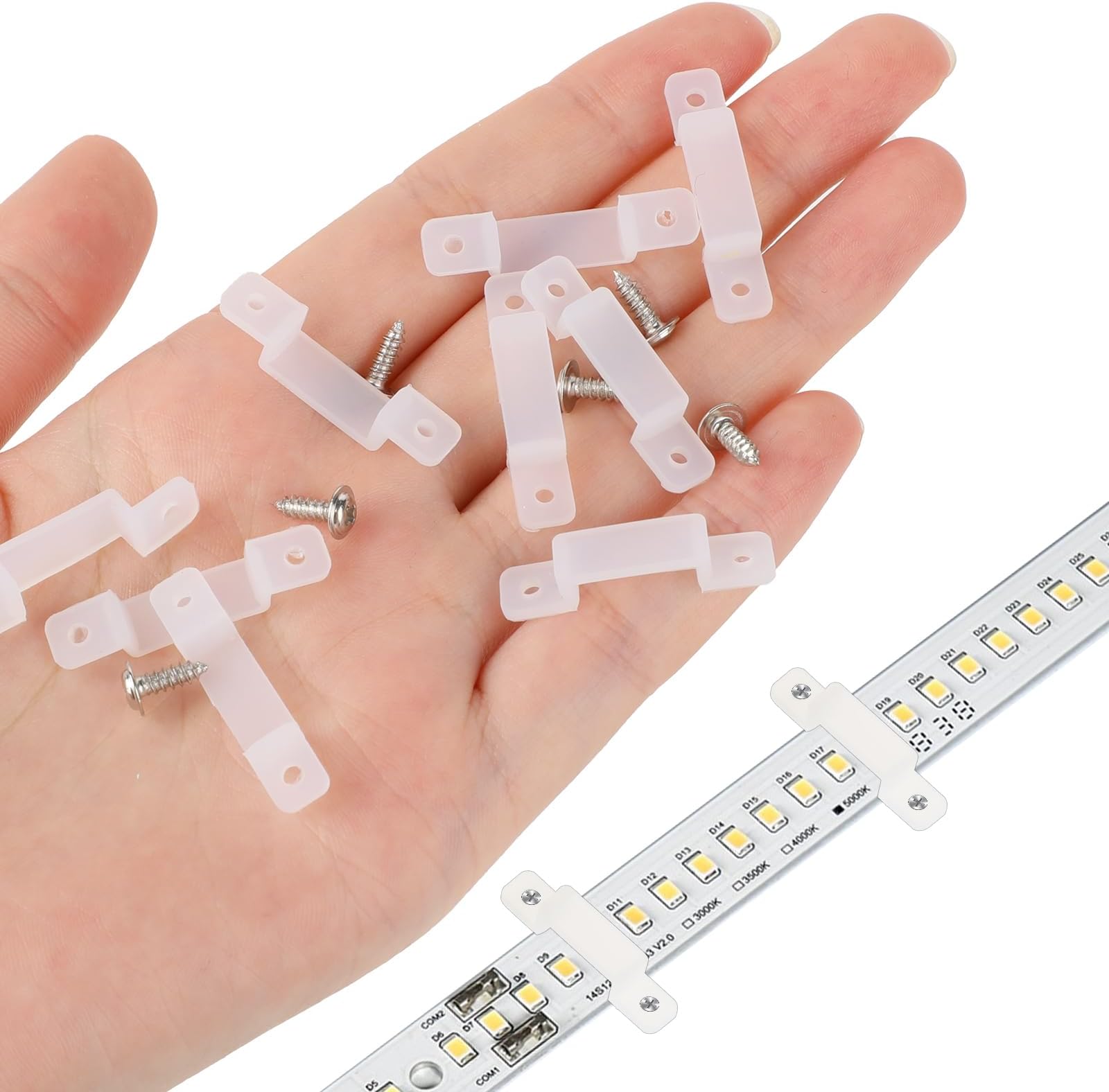 Amazon.com: 200 Pcs LED Strip Mounting Clips Light Clamp Holder ...