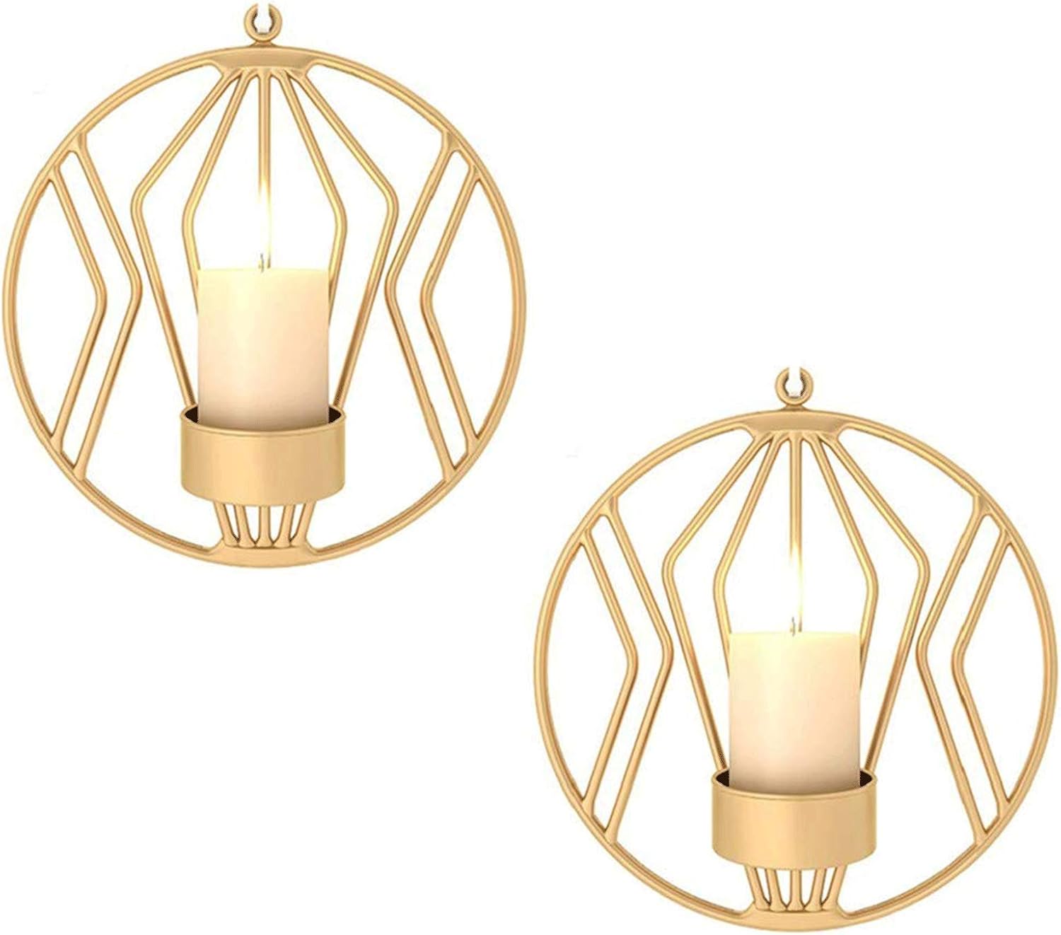 Amazon.com: Set of 2 Wall Candle Sconce for Small Pillar Candle, Metal ...