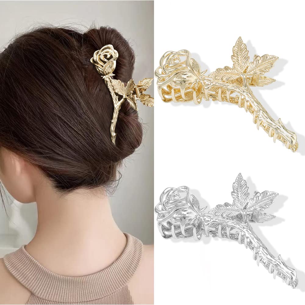 Amazon.com : ATODEN Metal Hair Clips for Women Flower Claw Clips for ...