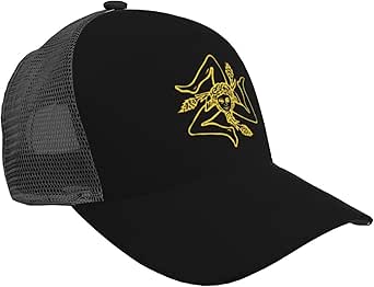 Sicilian Trinacria Trucker Hat - Mesh Baseball Snapback Cap for Men Or ...