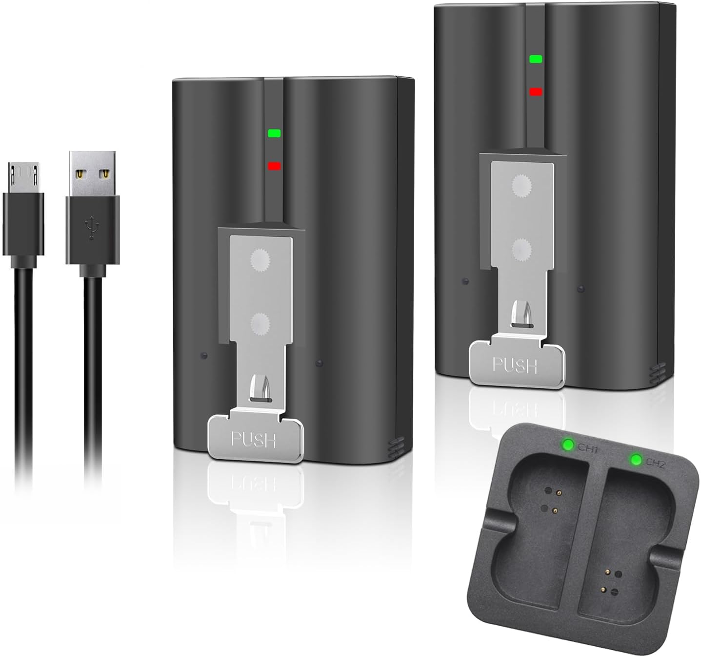 Amazon.com: 2 Packs Rechargeable V4 Battery with USB Charger Station ...