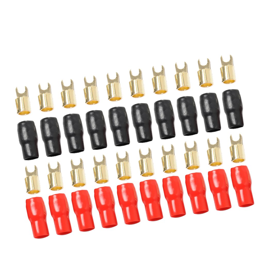 NF&E 10 Pairs 4 AWG Car Audio Power Ground Wire Fork Terminal Connector ...
