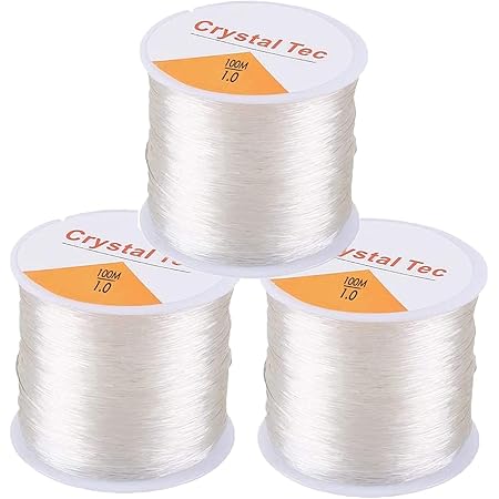 Amazon.com: 1mm Elastic Stretch Thread for Bracelets, 3 Rolls Elastic ...