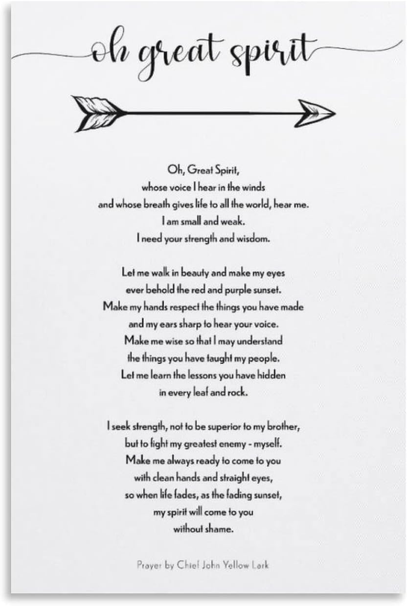 Amazon.com: Oh Great Spirit Poem by John Yellow Lark Oh Great Spirit ...