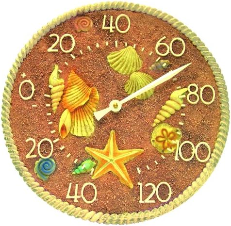 Amazon.com: Chaney Instruments 12-Inch Seashell Thermometer : Patio ...