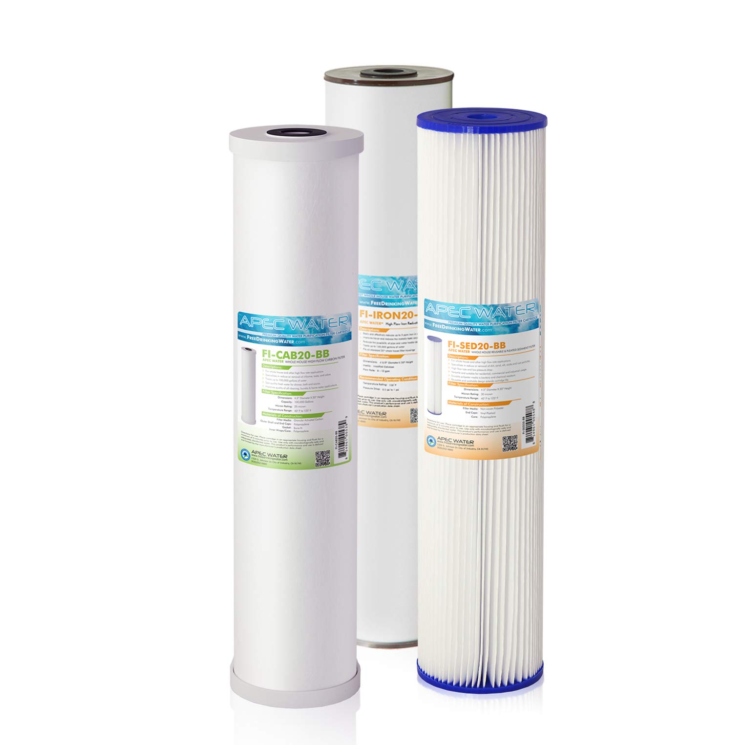 Snapklik.com : APEC Water Systems FILTER-SET-CB3-CBC-20BB 20" Whole ...