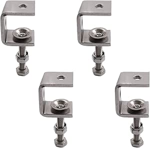 Sydien 4Pcs 304 Stainless Steel Clamp Pipe Square Clamp C-clamp with ...