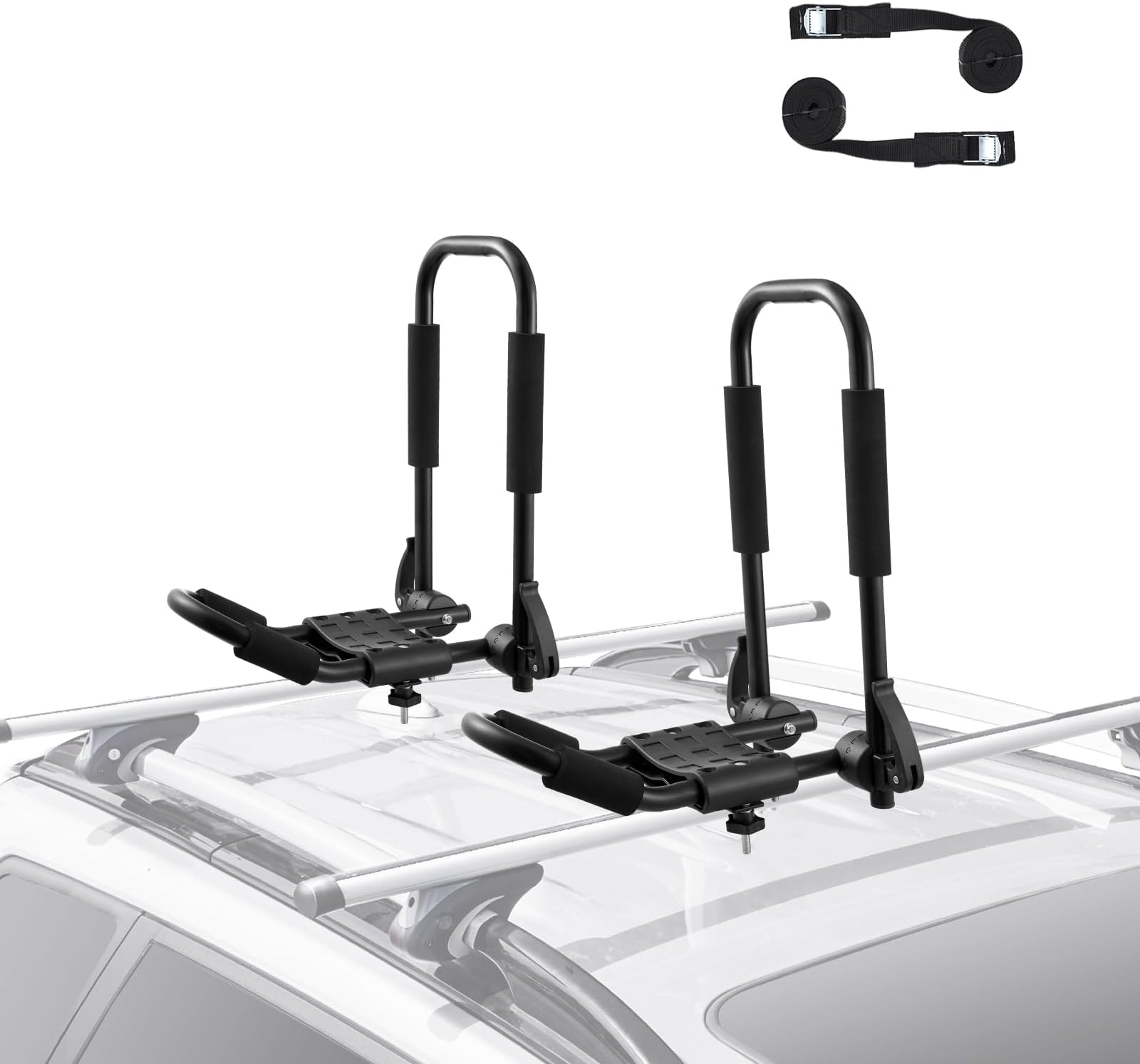 Amazon.com: VEVOR Kayak Roof Rack 1 Pair J-Bar, Soft Roof Rack Quick ...