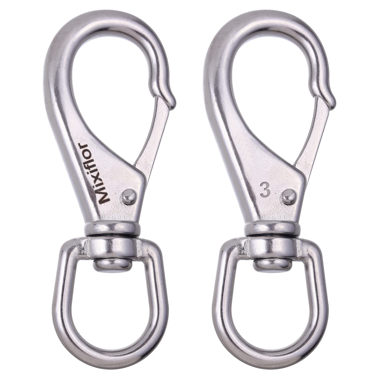 Mixiflor Stainless Steel Swivel Snap Hooks, 2 Pack (4.75 Inch) Large ...