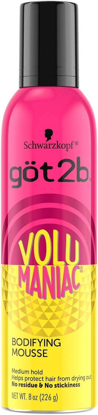 Amazon.com: Got2b Volumaniac Bodifying Hair Mousse, 8 oz : Beauty ...