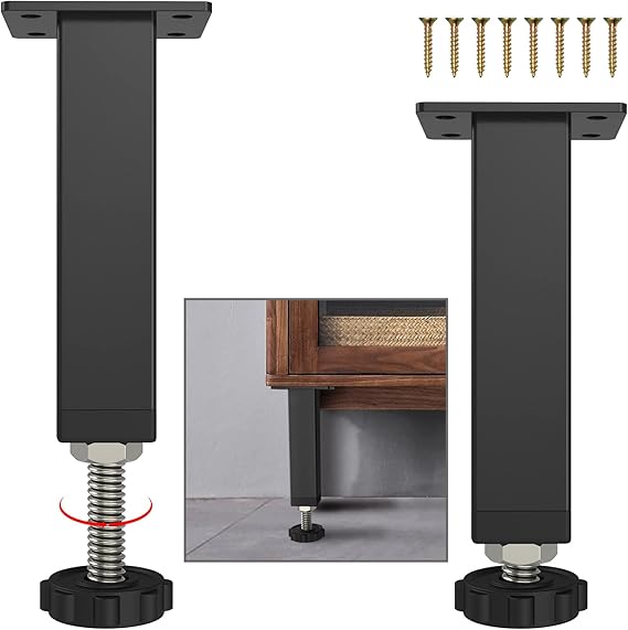 Amazon.com: IRONDIY 7.8"-10.6" Metal Adjustable Furniture Legs ...