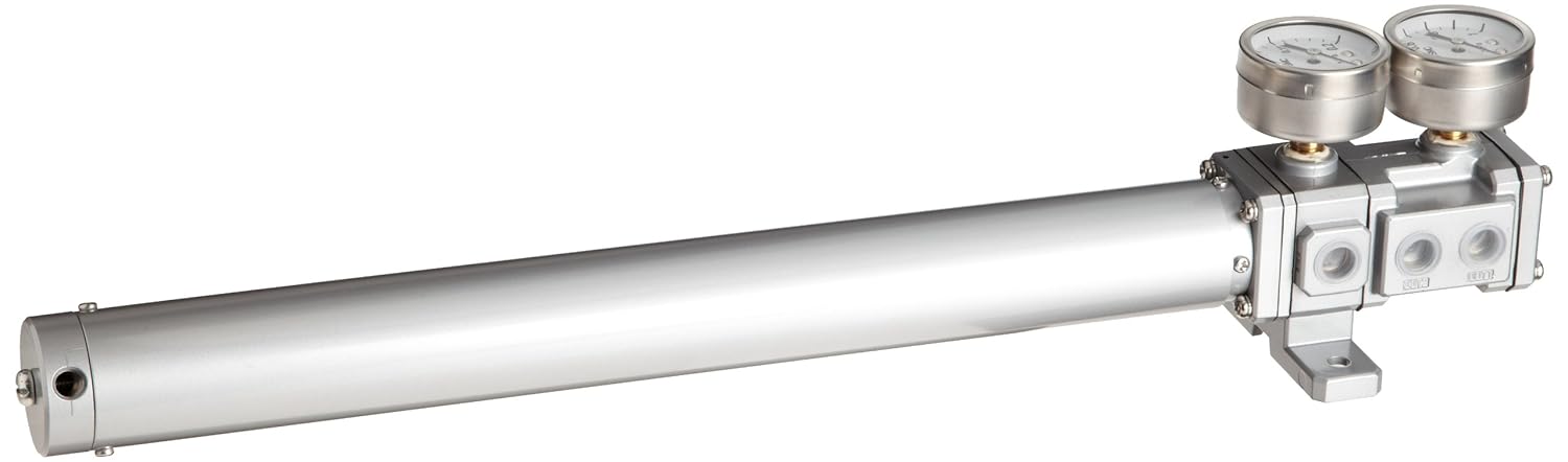 SMC IP200-300 Steel Air Cylinder Positioner, Compact, 300 mm Stroke, 38 mm Rod OD, 1/4" BSPT ...