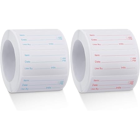 49x74mm Prepped Food Labels - Red Text Removable - Use by Food Labels ...