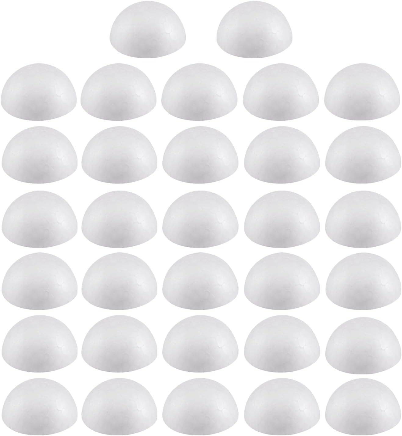Amazon.com: Crafjie 32PCS 2 Inchs Half Round Foam Balls White ...