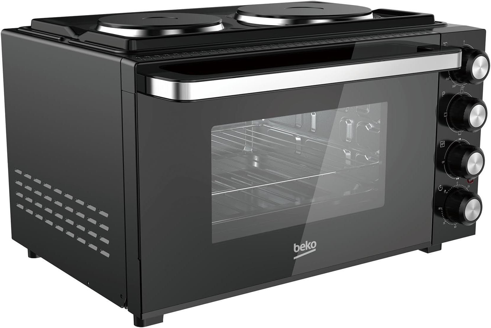Beko MSH30B 30L Mini Oven with Grill | 90-Min Timer | Twin Hobs | 1500W ...