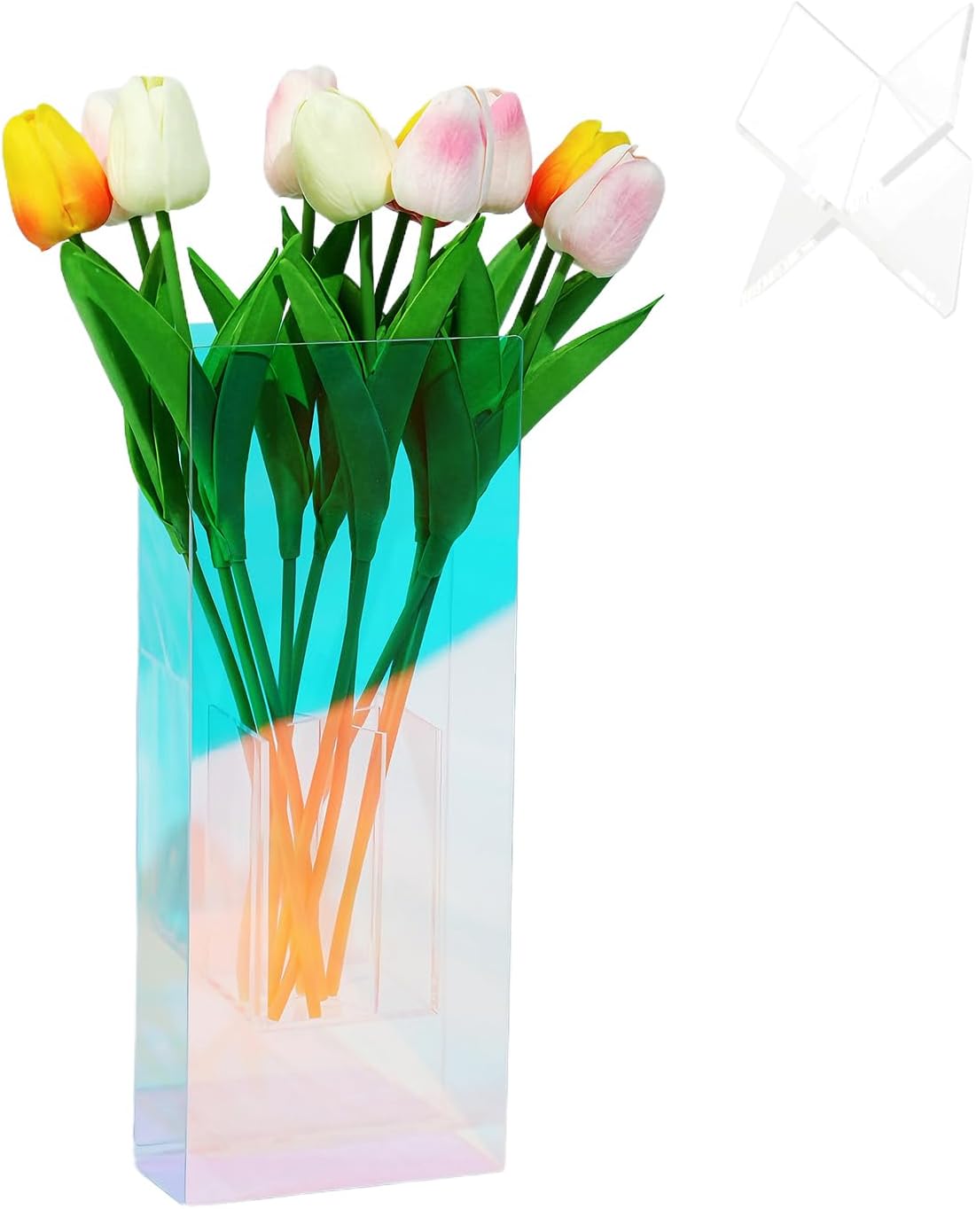 Amazon.com: 11.8 inch Iridescent Plastic Vases for Flowers,Flower Vases ...