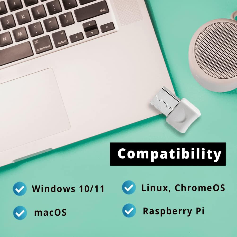 Hideez Adaptador USB Bluetooth 4.0 para PC, macOS, Linux, ChromeOS, Raspberry Pi – Baja energía ...