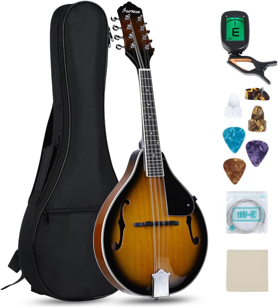 Amazon.com: Asmuse A style Mandolins Instruments, Mahogany Wood ...