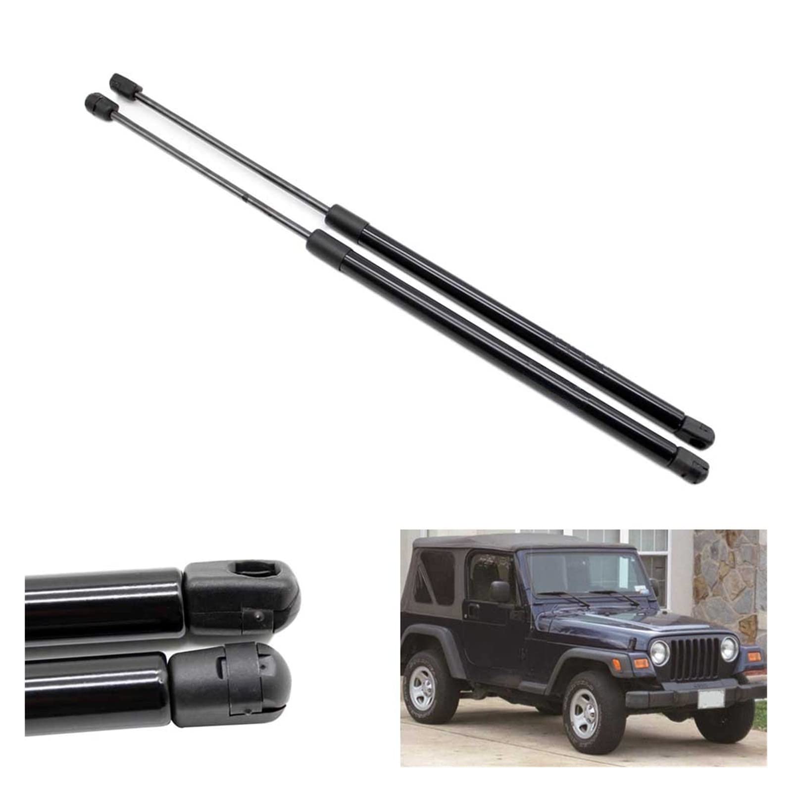 Yj Accessories 2x Rear Window Glass Lift Supports/Struts For Jeep ...