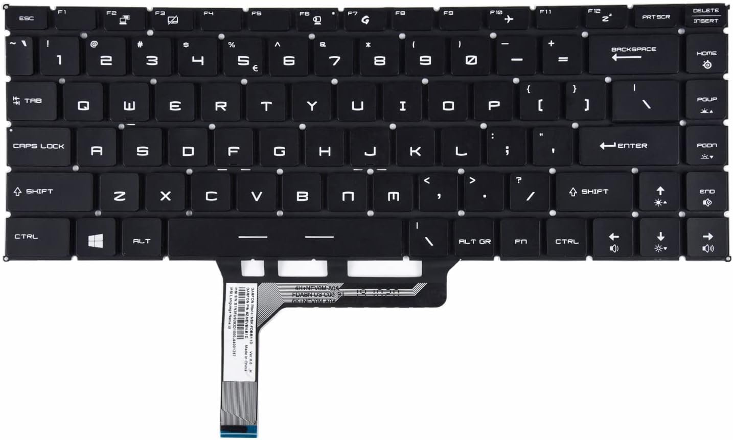 Amazon.com: Replacement Keyboard for MSI GF63 GF65 GS65 GS65 Stealth ...