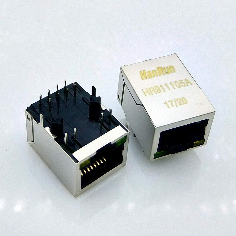 Amazon.com: hanrun HR911105A RJ45 Connector RJ45 Socket PCB Mounting ...