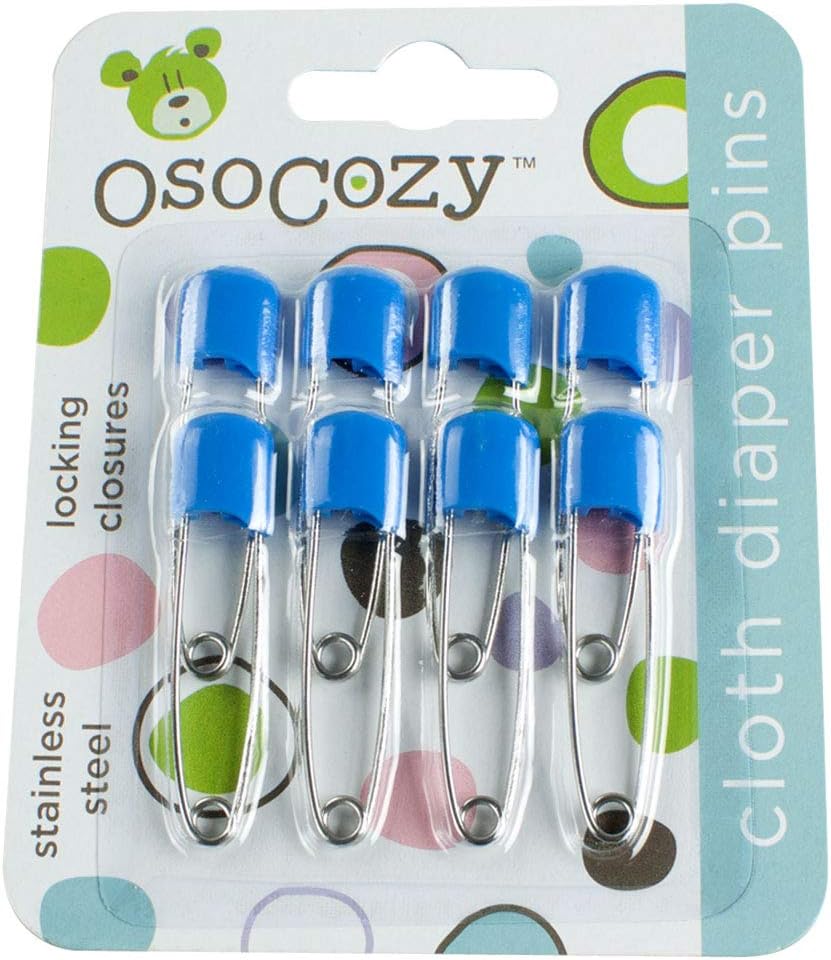 OsoCozy Diaper Pins - (Blue) - Sturdy, Stainless Steel Diaper Pins with ...