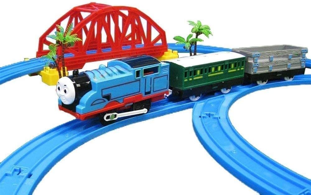 Buy LONGMIRE Plastic Battery Operated Train Toys Track Set for Kids ...