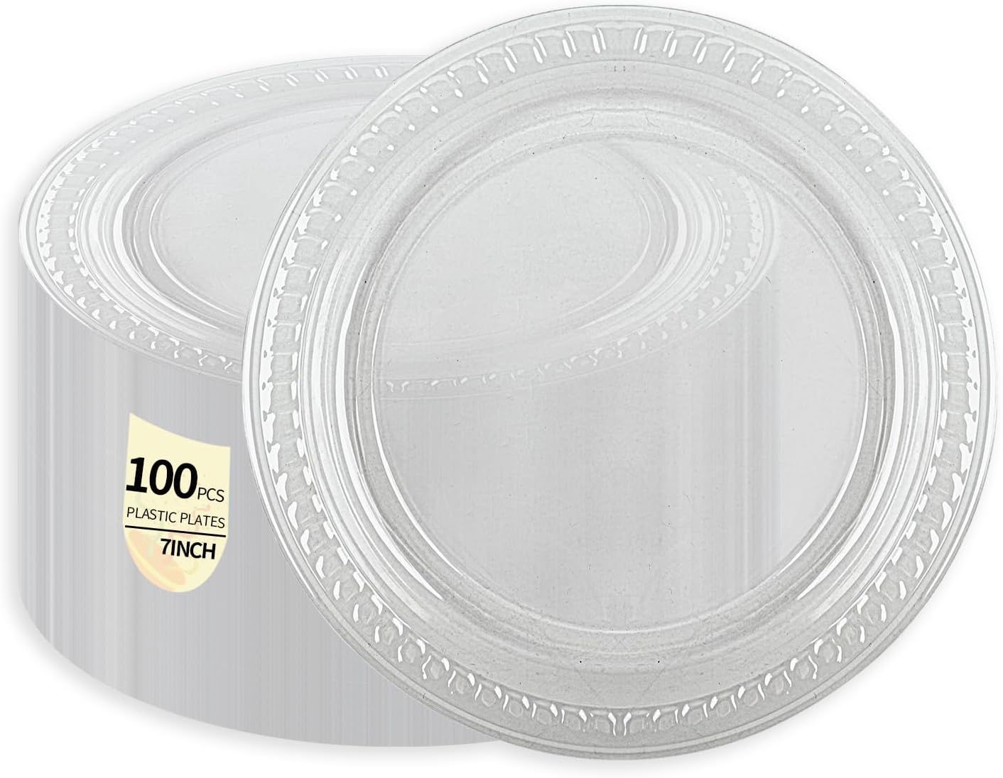 Amazon.com: LDFDRT Clear Plastic Plates 100 pcs Party Dessert Dinner ...
