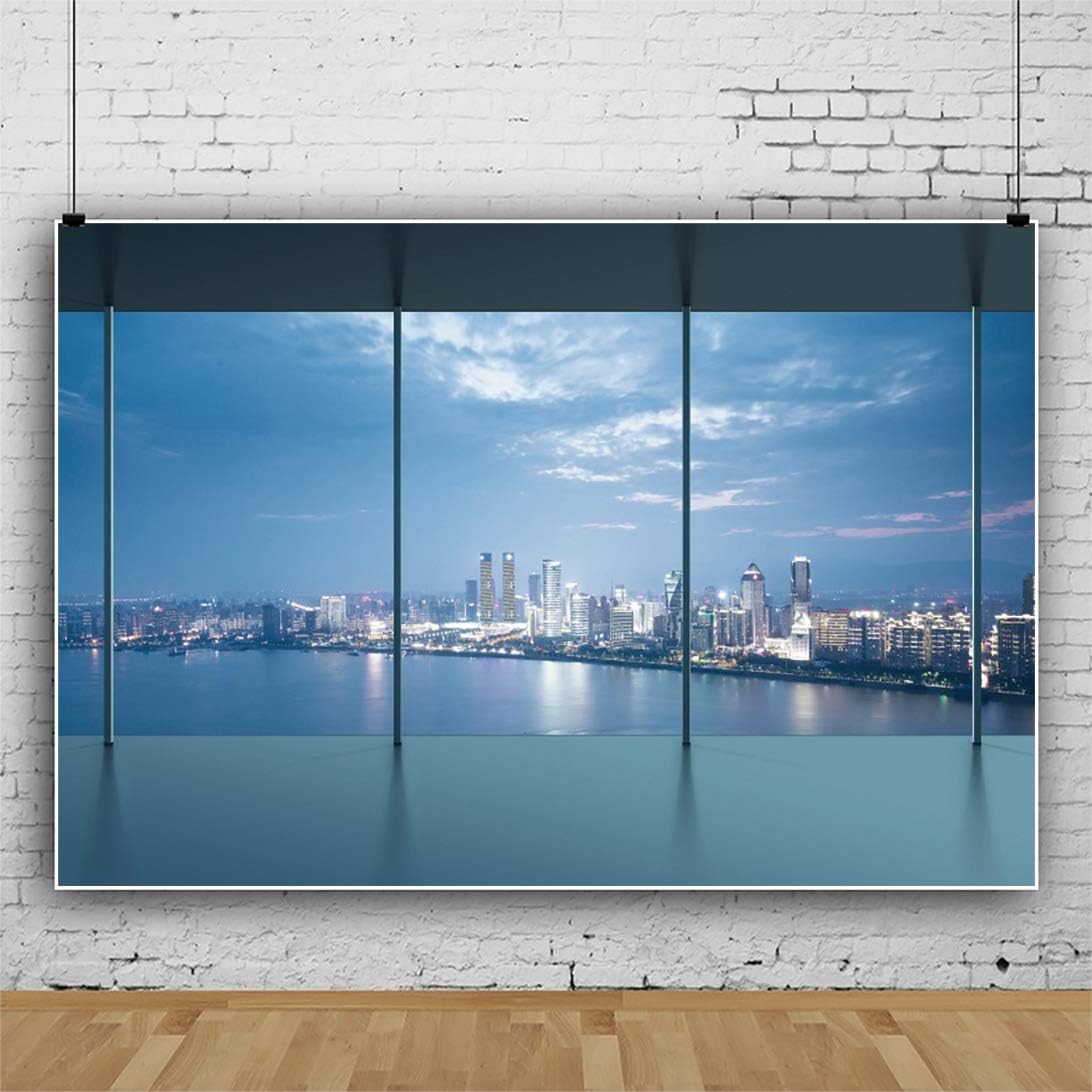 Buy CSFOTO 6x4ft Office Backdrop French Windows View Urban Skyscraper ...