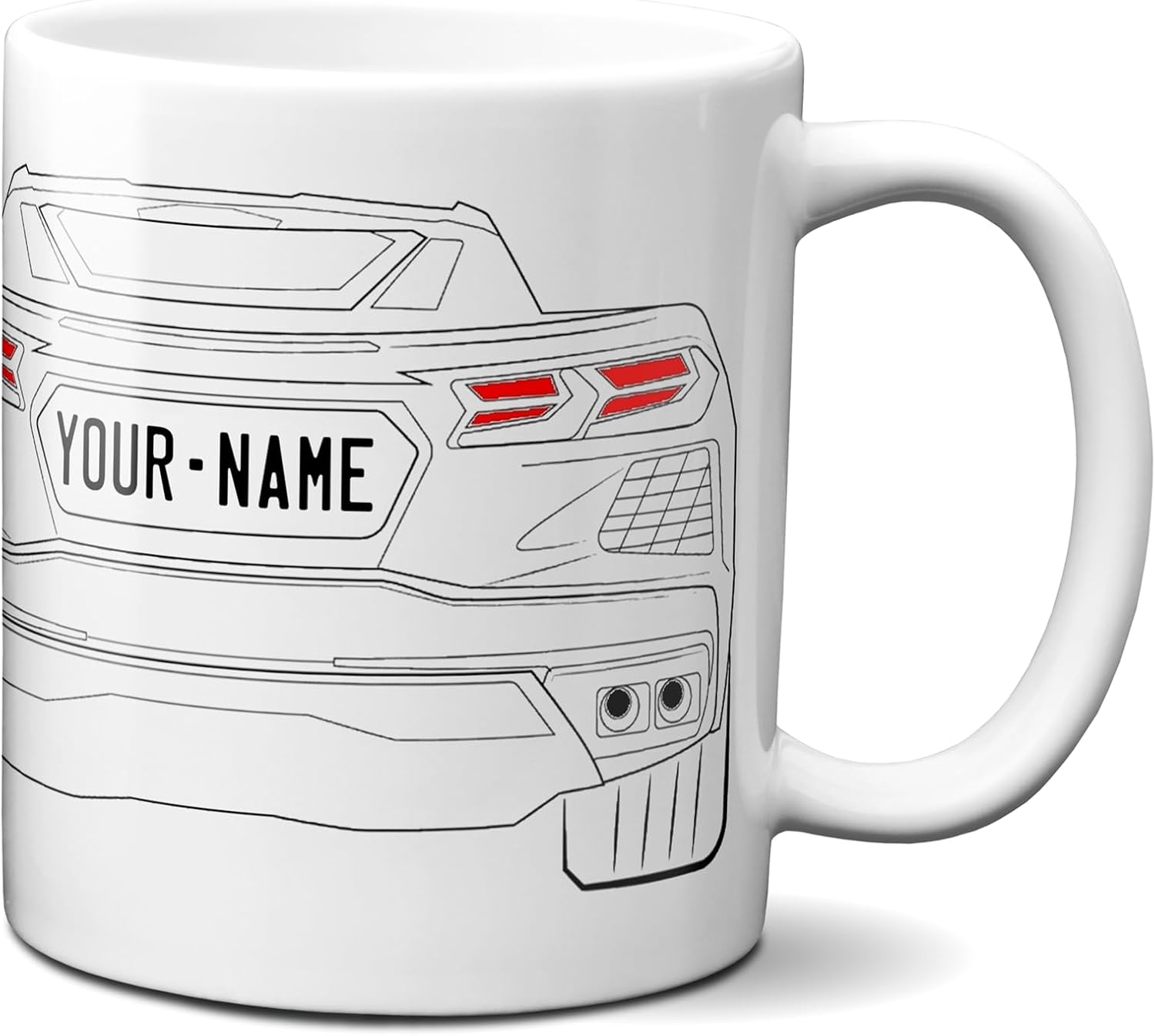 Amazon.com: Mafia Mugs Personalized C8 License Plate Coffee Mug - Mid ...