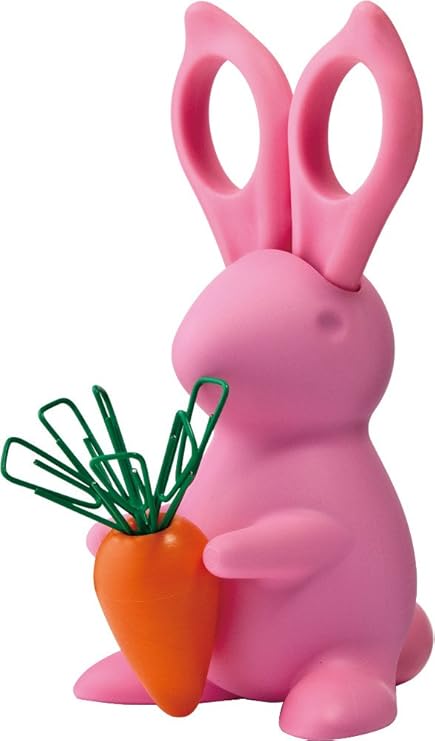 Qualy Rabbit Scissors and Paper Clips Holder Pink : Amazon.co.uk: PC ...