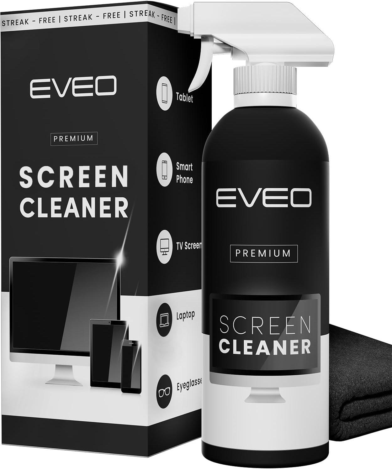 EVEO Screen Cleaner Spray (16oz) - Large Screen Cleaner Bottle - TV ...