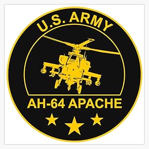 Amazon.com - AH-64 Apache Gunship Attack Helicopter US Army Sticker ...